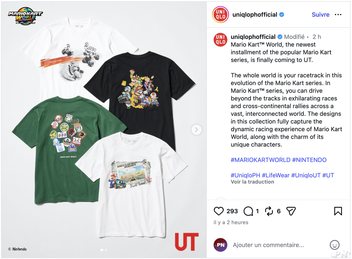 Mario Kart World débarque sur les UT d'Uniqlo